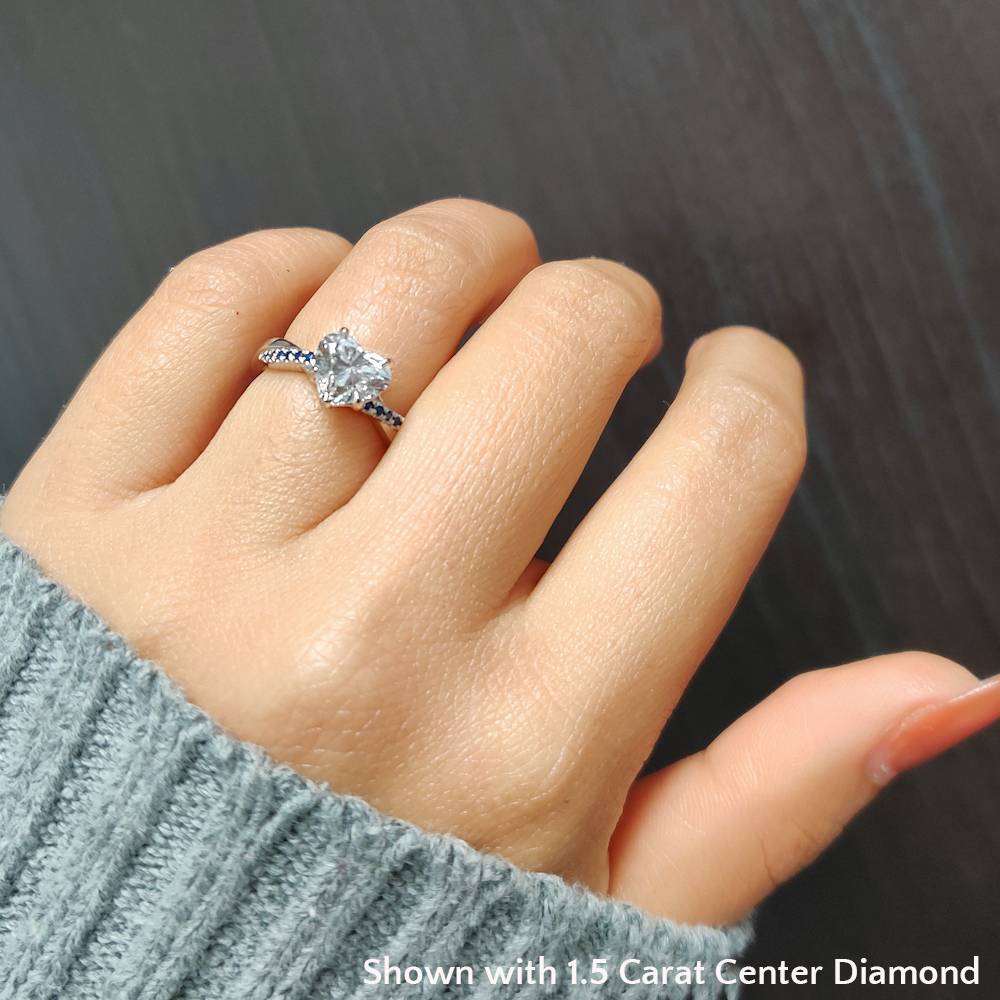 1.75 Carat Lab Heart Shaped Twisted Diamond Ring